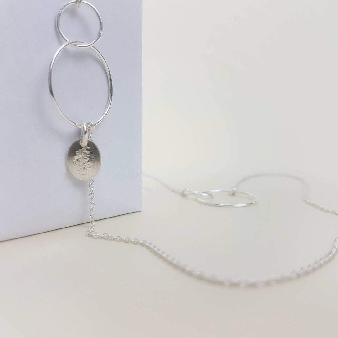 Long sautoir original en argent massif pour femme - RITES BIJOUX